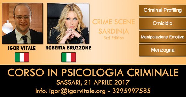 Corso di Criminologia con Roberta Bruzzone e Igor Vitale in Sardegna